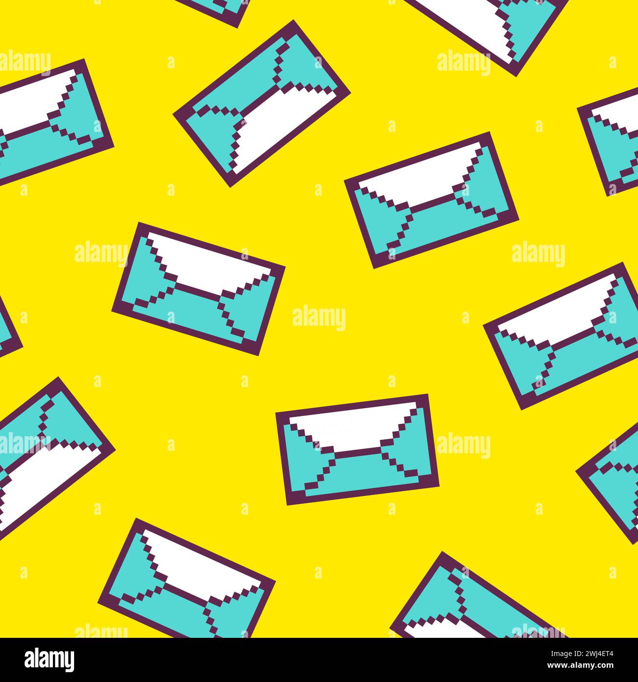 Envelopes letter, mail and post pixelated print Stock Vector Image ...