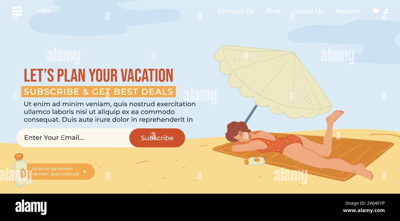 Woman book beach Stock Vector Images - Alamy