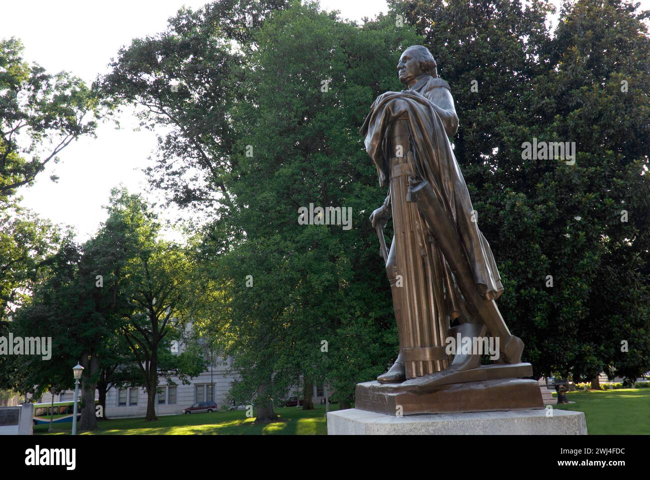 bronze statue of the first US president, George Washington (one of six ...