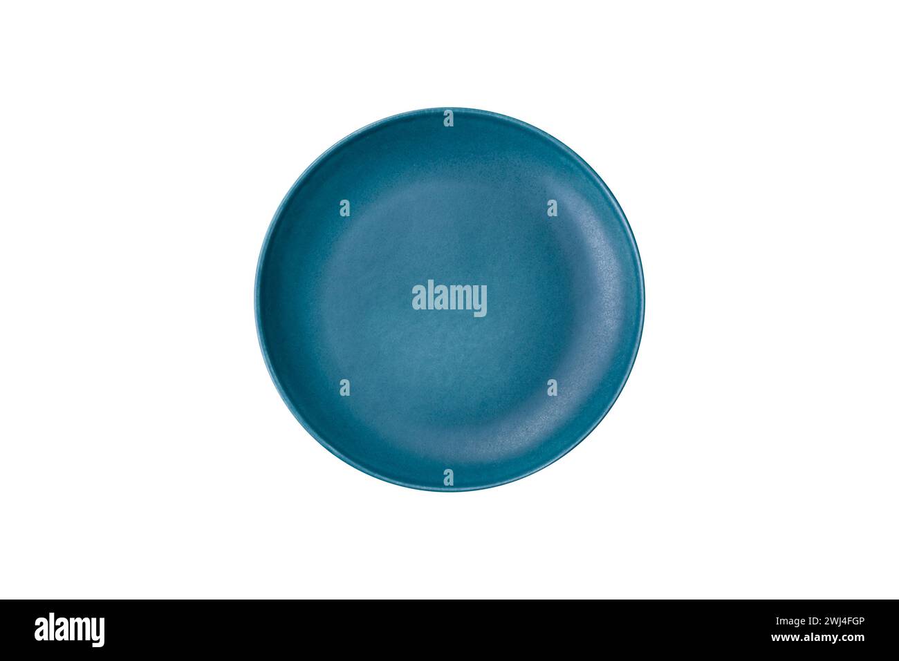 Round empty colored ceramic plate on concrete texture background Stock ...