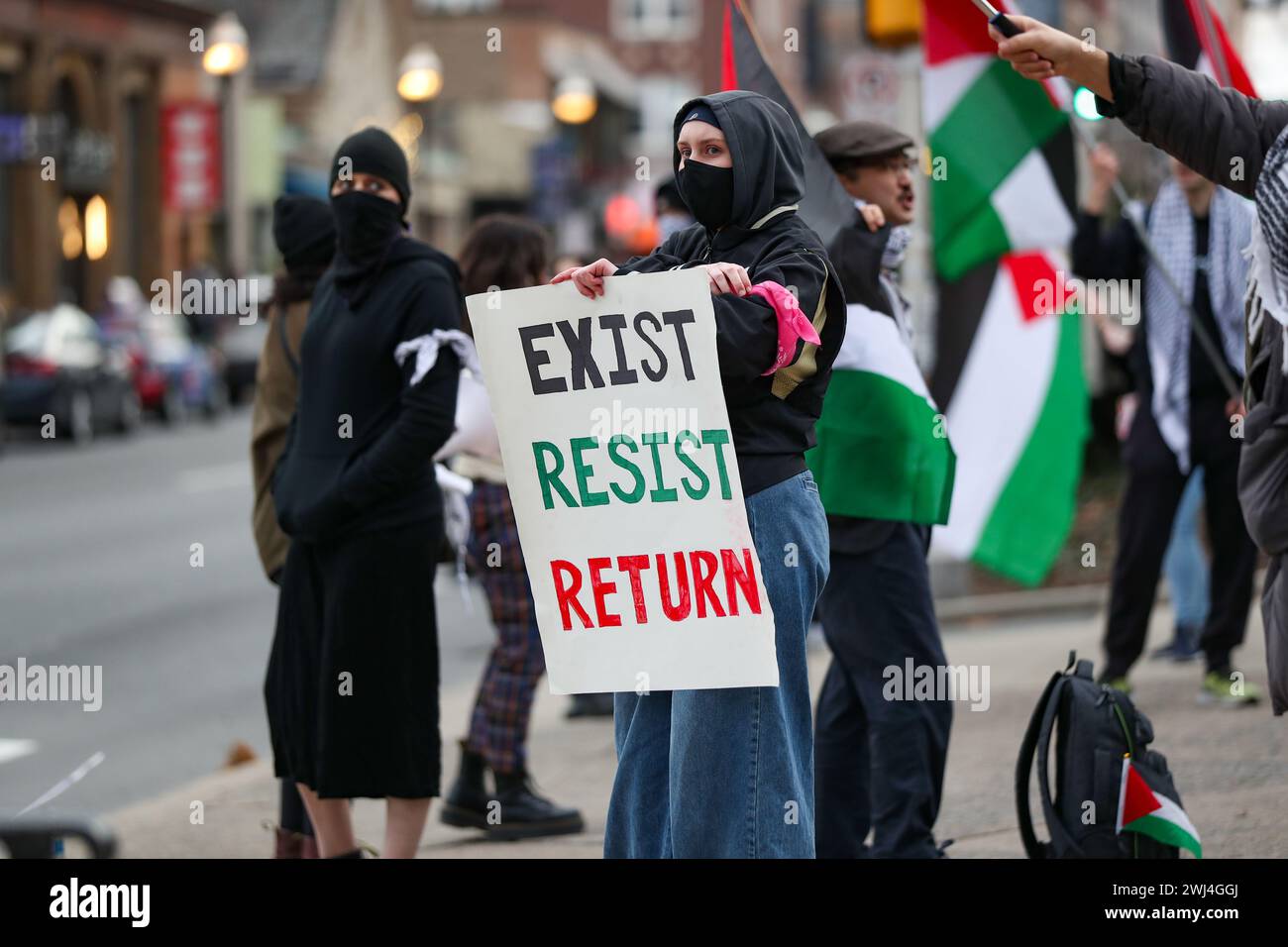 State College, United States. 12th Feb, 2024. Pro-Palestinian ...