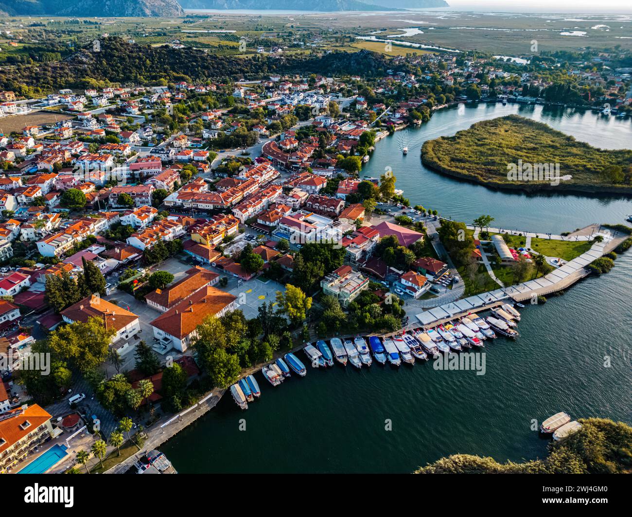 Aerial view of Dalyan in Mugla Province Stock Photo - Alamy