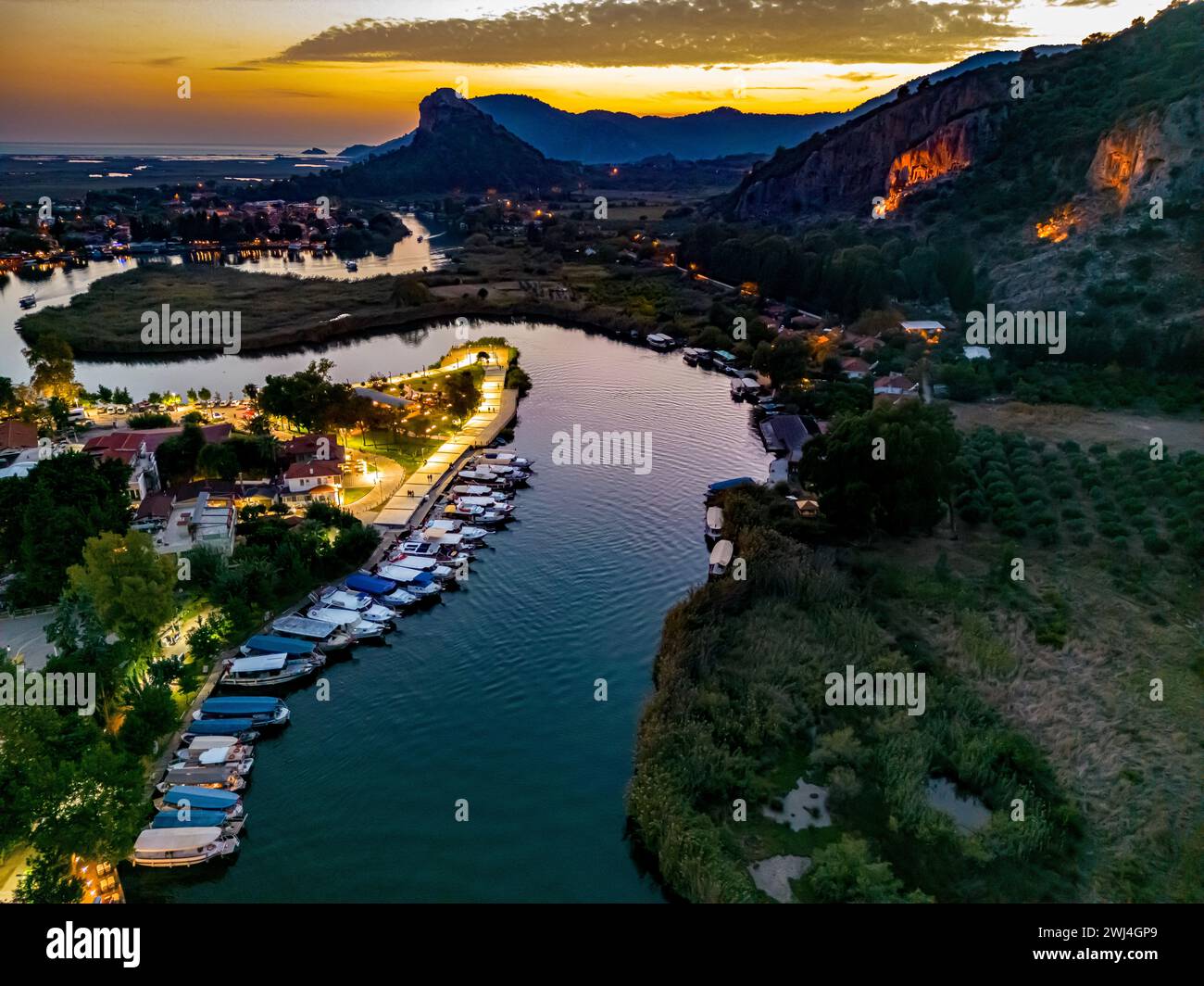 Aerial view of Dalyan in Mugla Province Stock Photo - Alamy