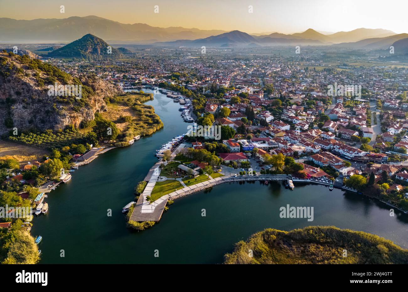 Aerial view of Dalyan in Mugla Province Stock Photo - Alamy