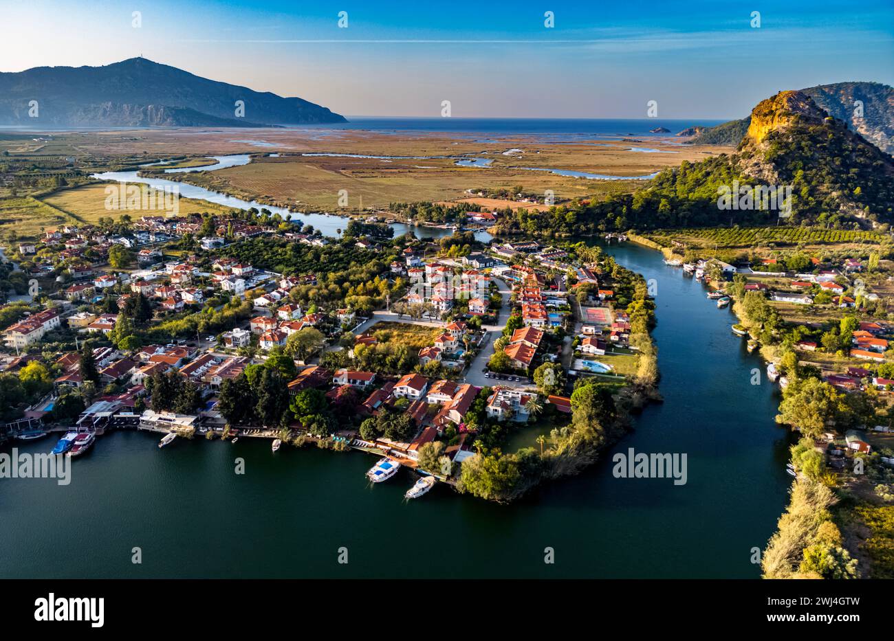 Aerial view of Dalyan in Mugla Province Stock Photo - Alamy