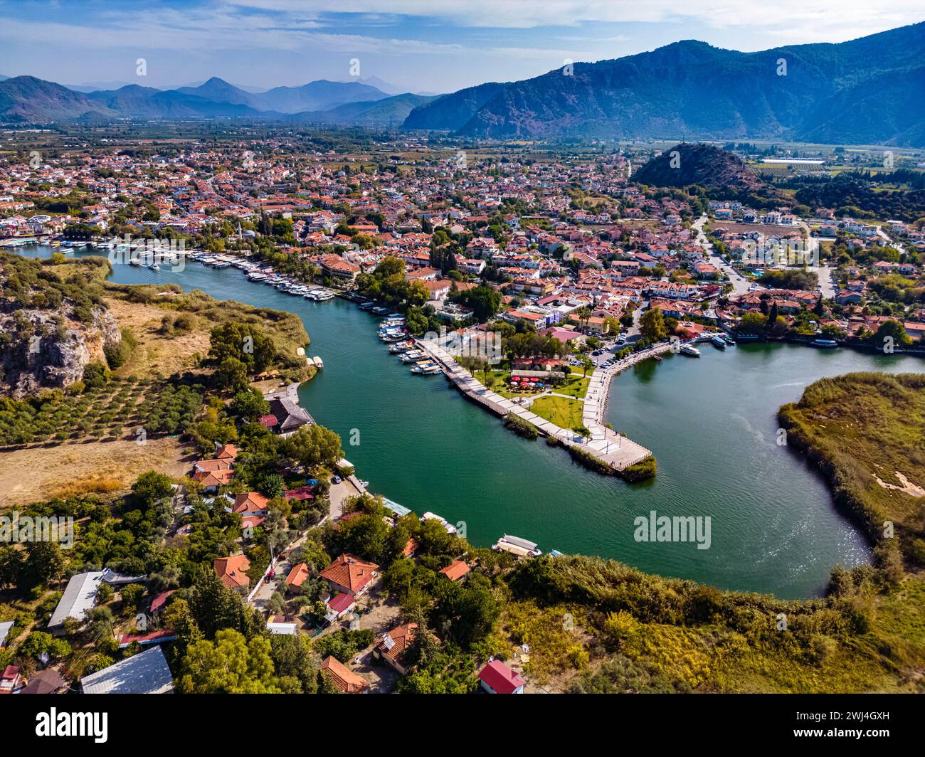Aerial view of Dalyan in Mugla Province Stock Photo - Alamy