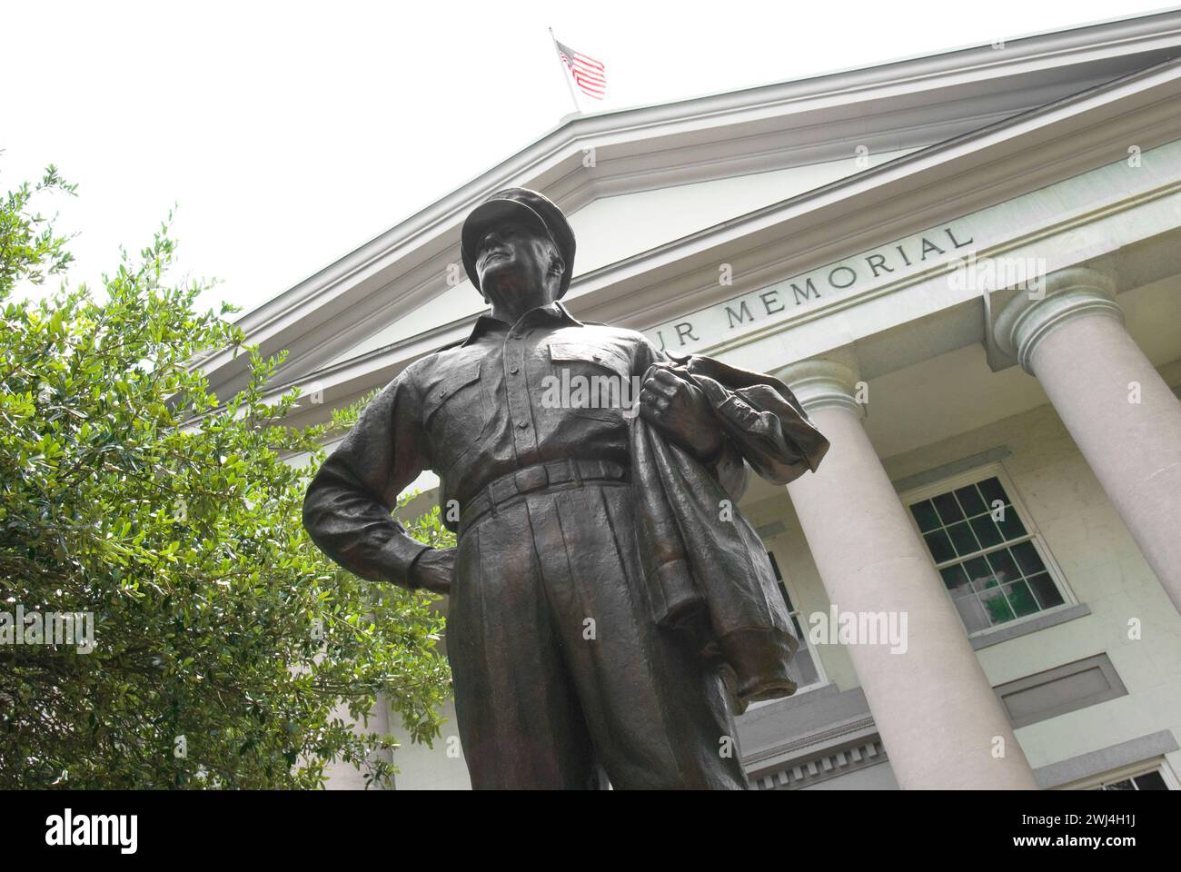 General Douglas MacArthur statue stands in front of the MacArthur Memorial Museum - four ...