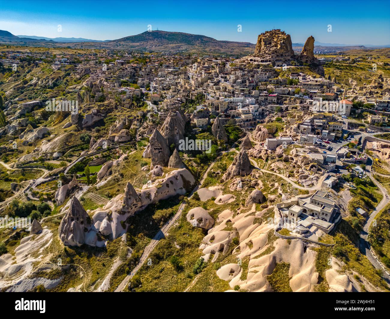 View of Uchisar Castle in Nevsehir Province in Cappadocia Stock Photo ...