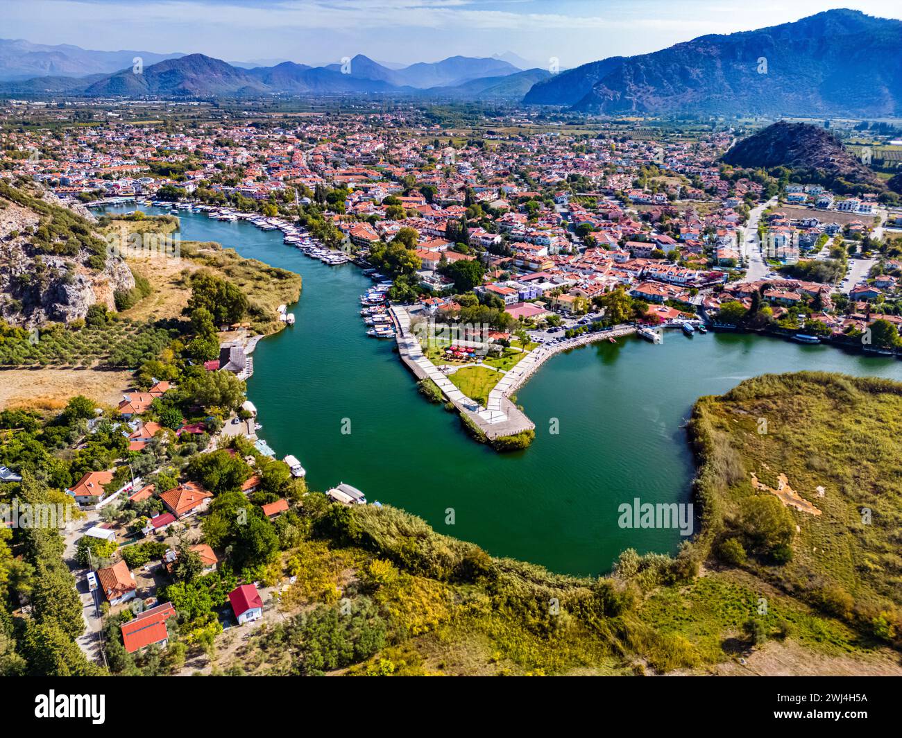 Aerial view of Dalyan in Mugla Province Stock Photo - Alamy