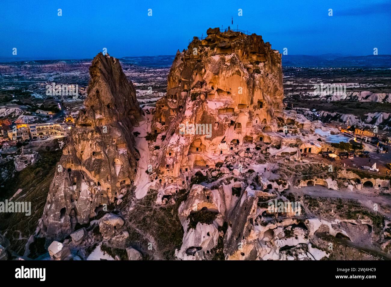 View of Uchisar Castle in Nevsehir Province in Cappadocia Stock Photo ...