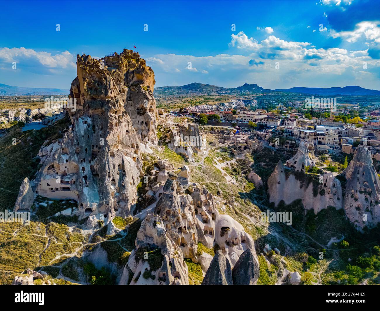View of Uchisar Castle in Nevsehir Province in Cappadocia Stock Photo ...