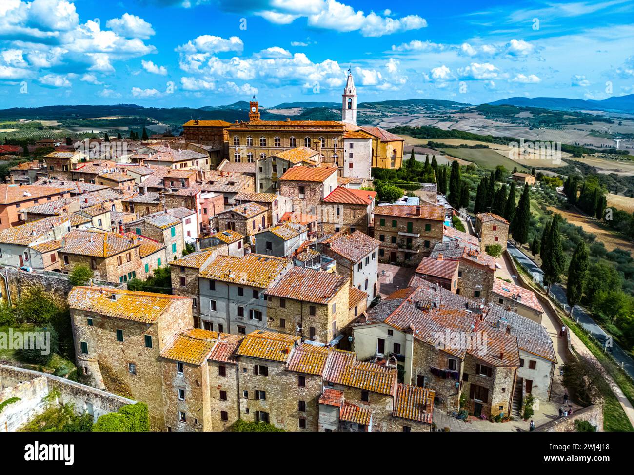 Aerial view of Pienza Stock Photo - Alamy
