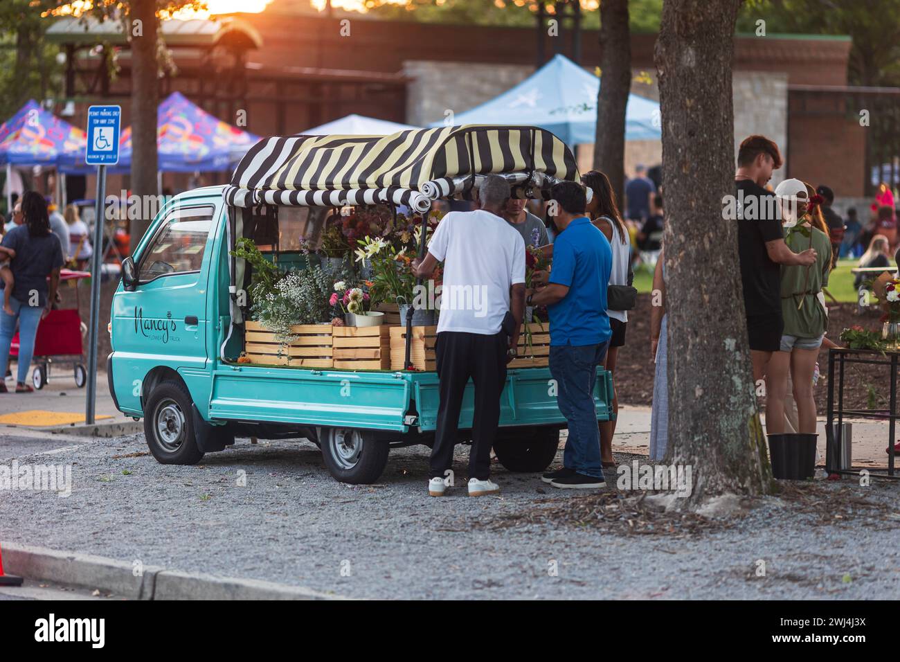 Suwanee, GA / USA - August 4, 2023: Customers buy flowers on display in ...