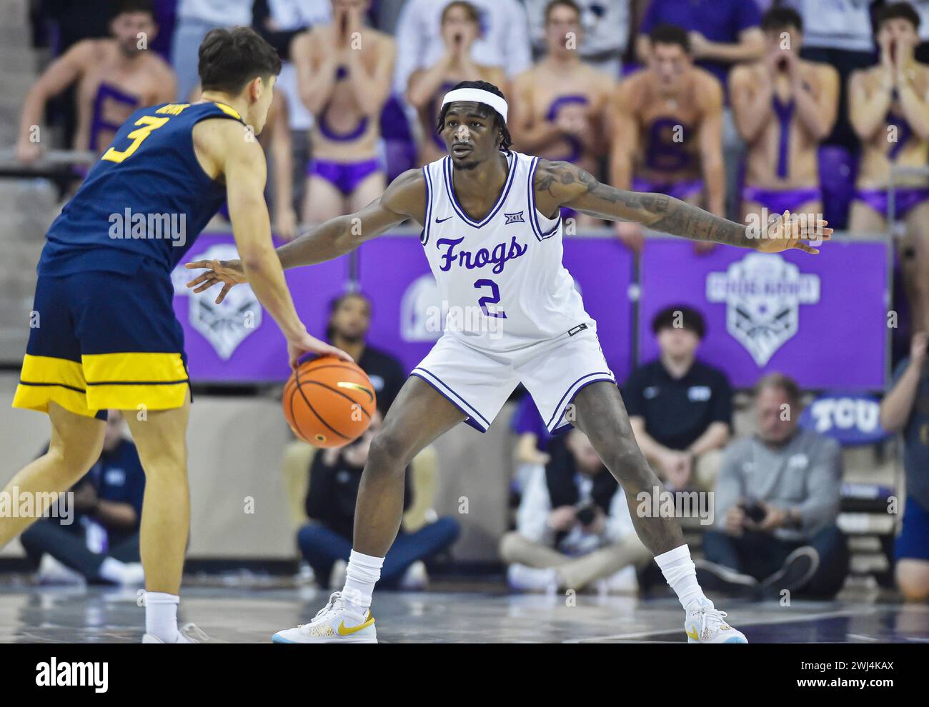 Fort Worth, TX, USA. 12th Feb, 2024. TCU Horned Frogs forward Emanuel ...