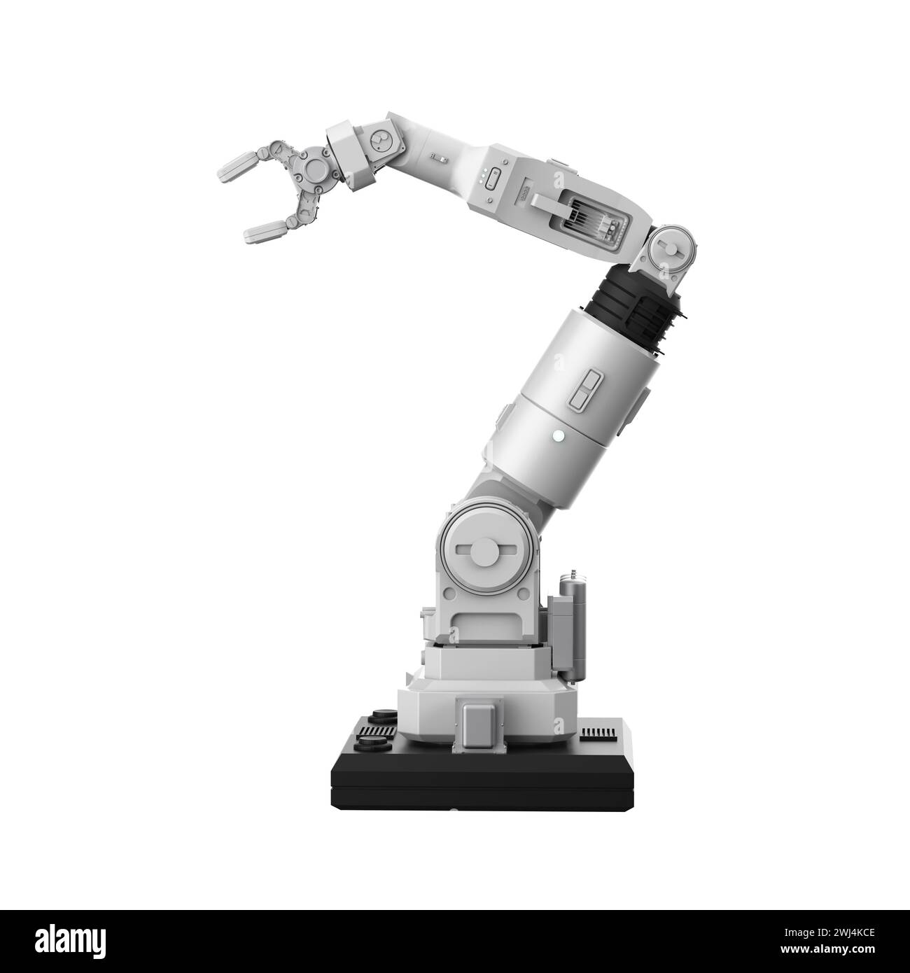 3d rendering white ai robotic arm isolated on white background Stock ...
