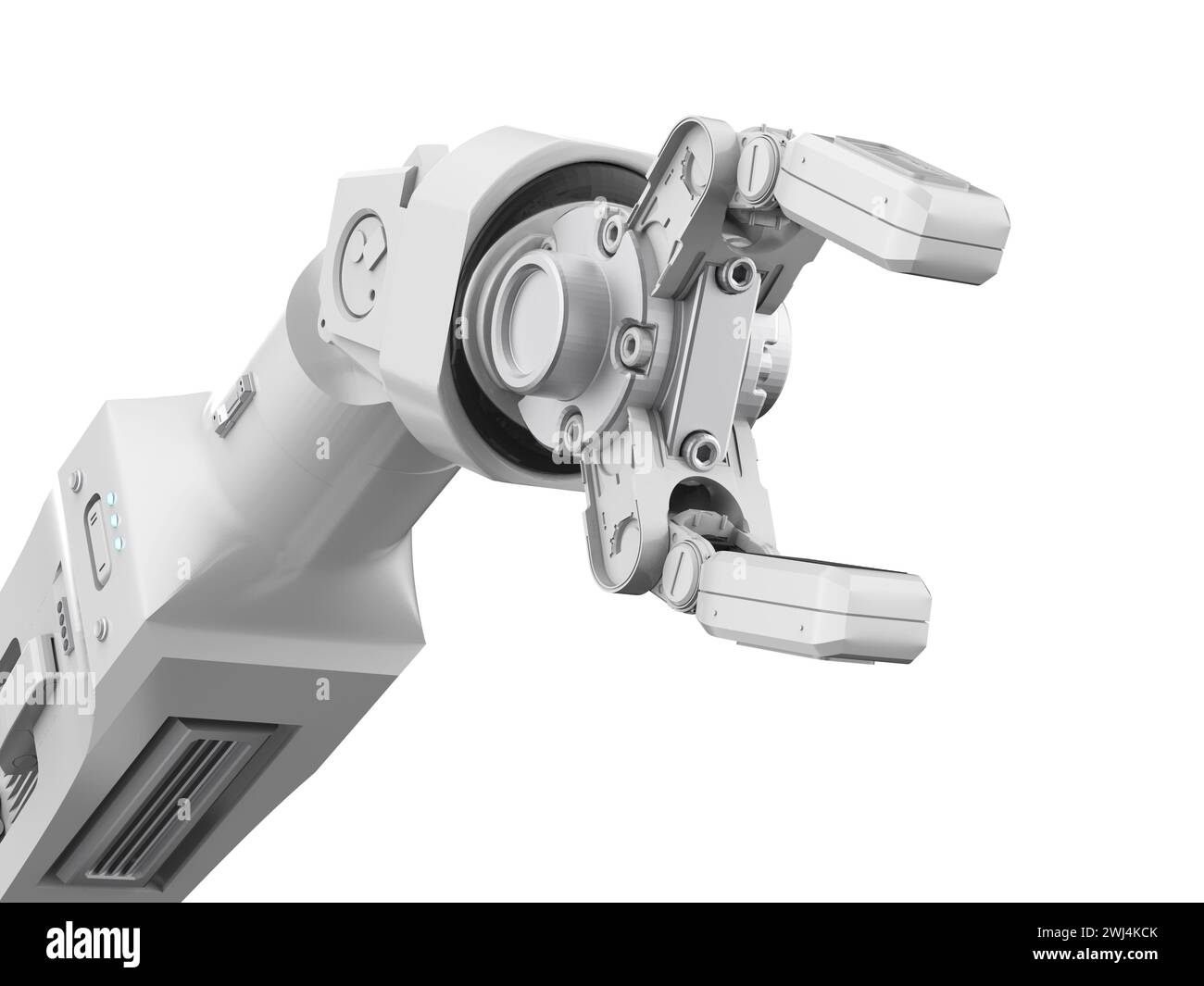 3d rendering white ai robotic arm isolated on white background Stock ...