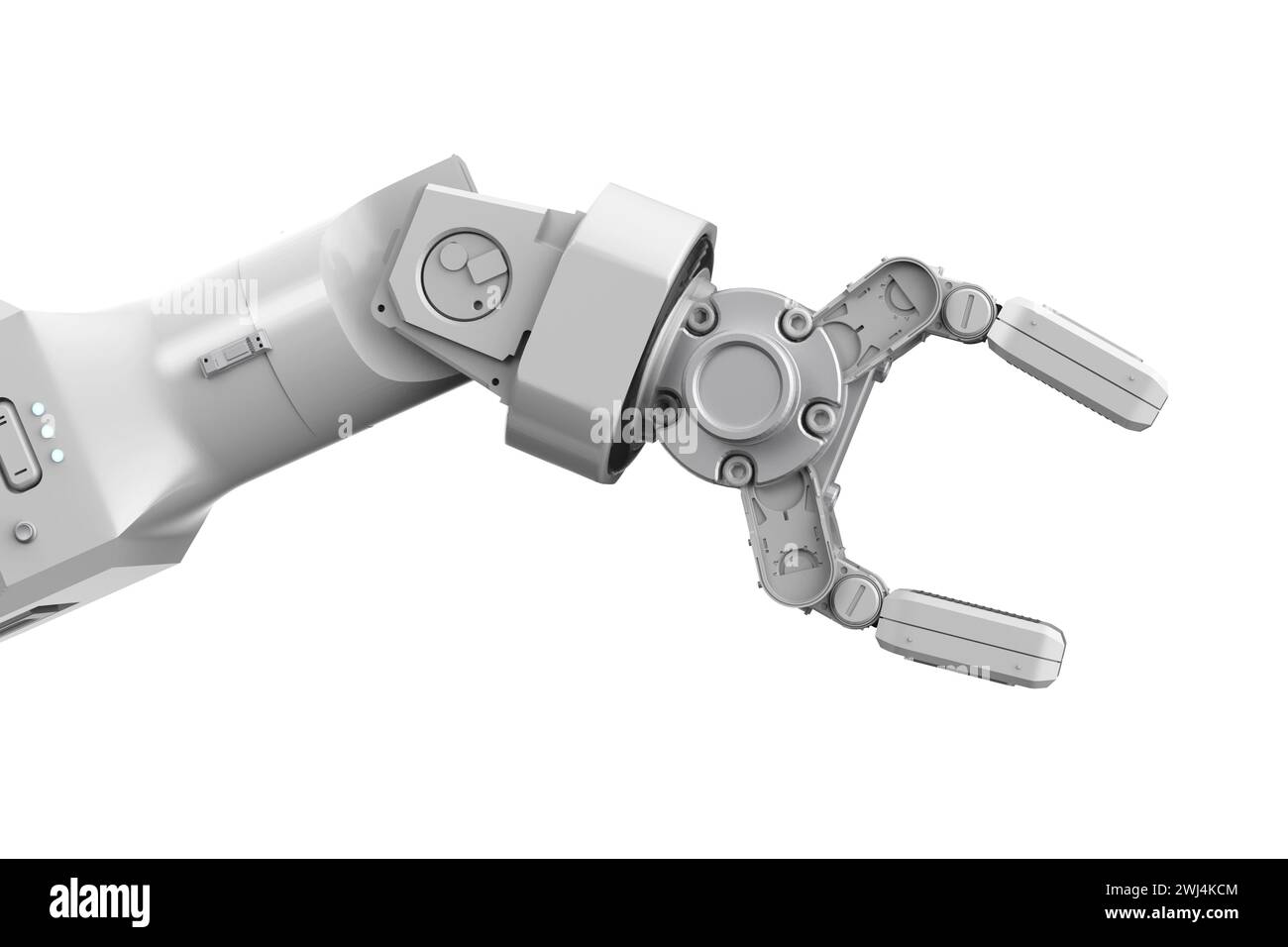 3d rendering white ai robotic arm isolated on white background Stock ...