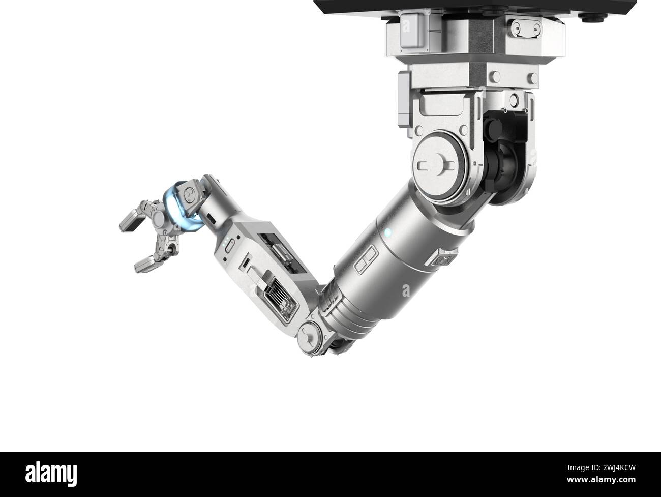 3d rendering metallic ai robotic arm isolated on white background Stock ...
