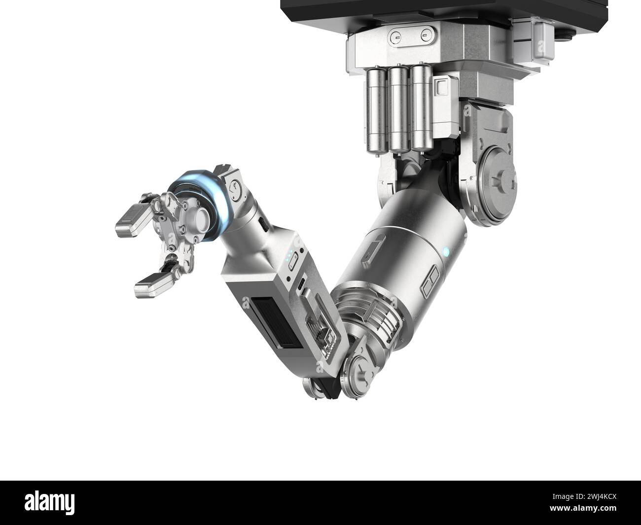 3d rendering metallic ai robotic arm isolated on white background Stock ...