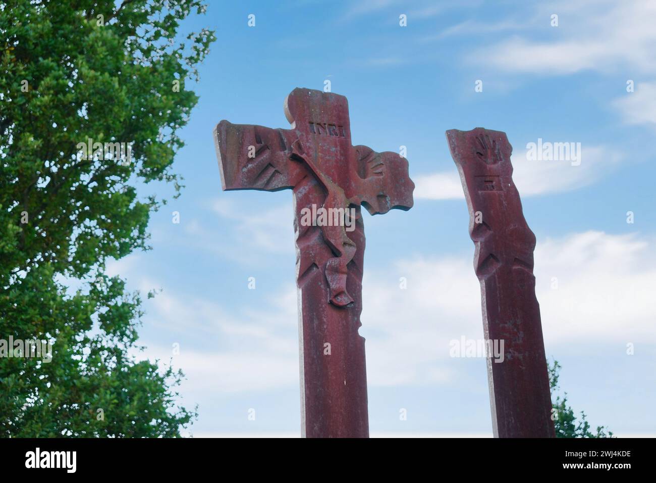 Binding and crucifixion; stele by Igael Tumarkin in Darmstadt Stock ...