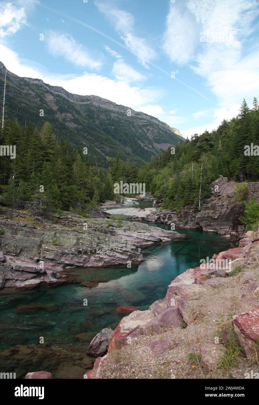 McDonald Creek at Red Rock Point, along Going-To-The-Sun Road in ...
