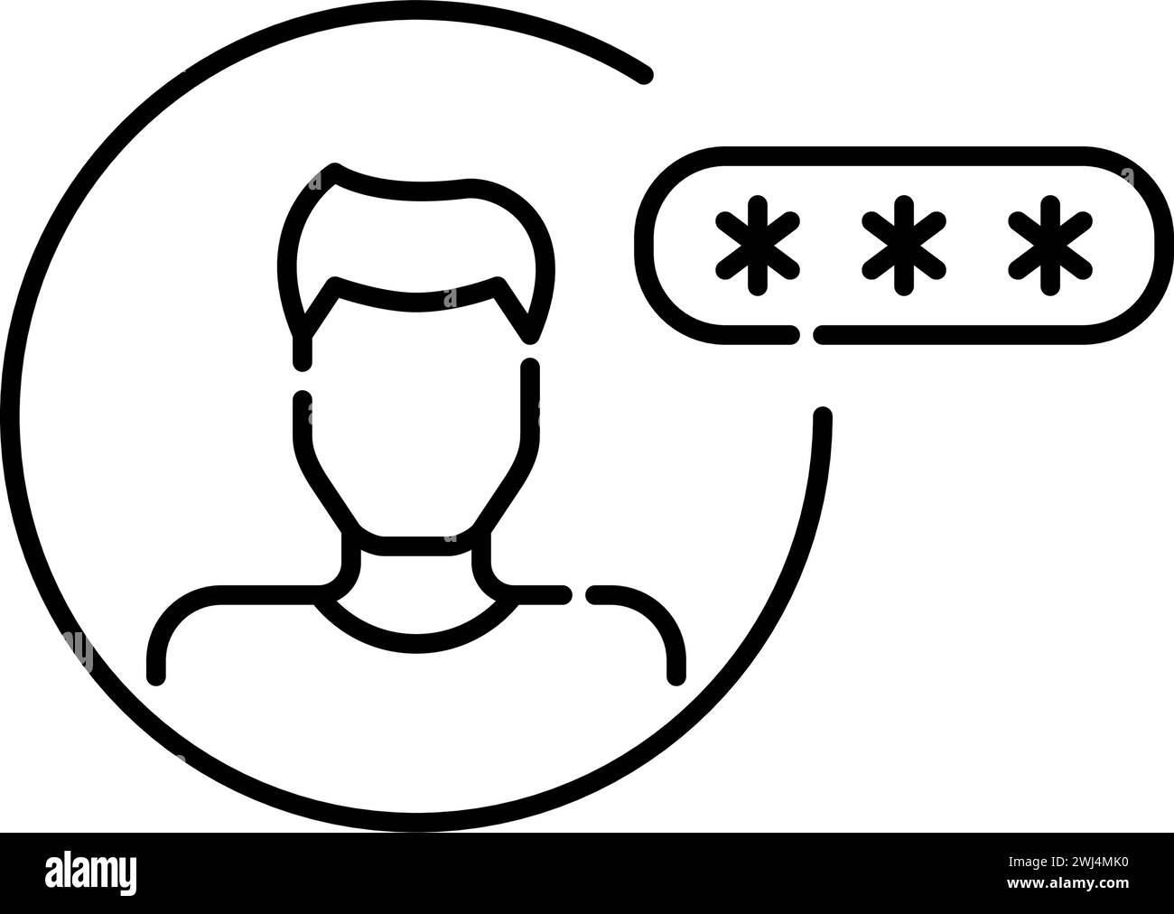 Logging into user account. Password protected male profile. Pixel ...