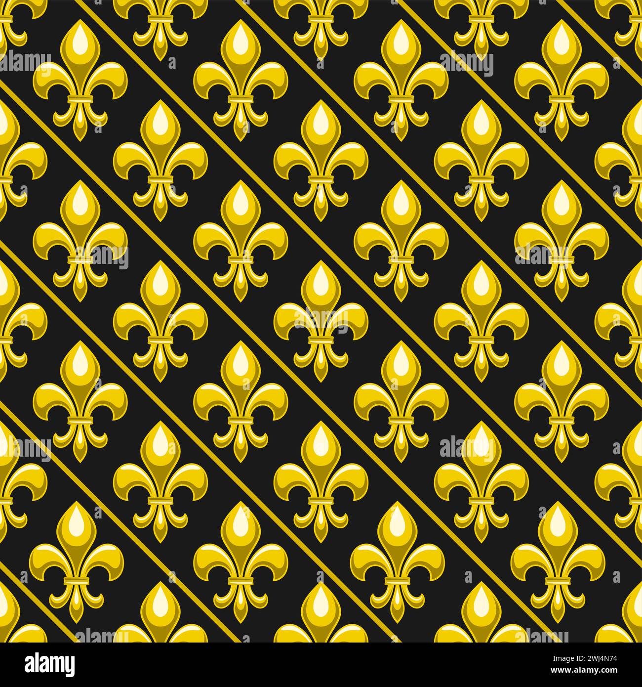 Vector Fleur De Lis Seamless Pattern Repeat Background With