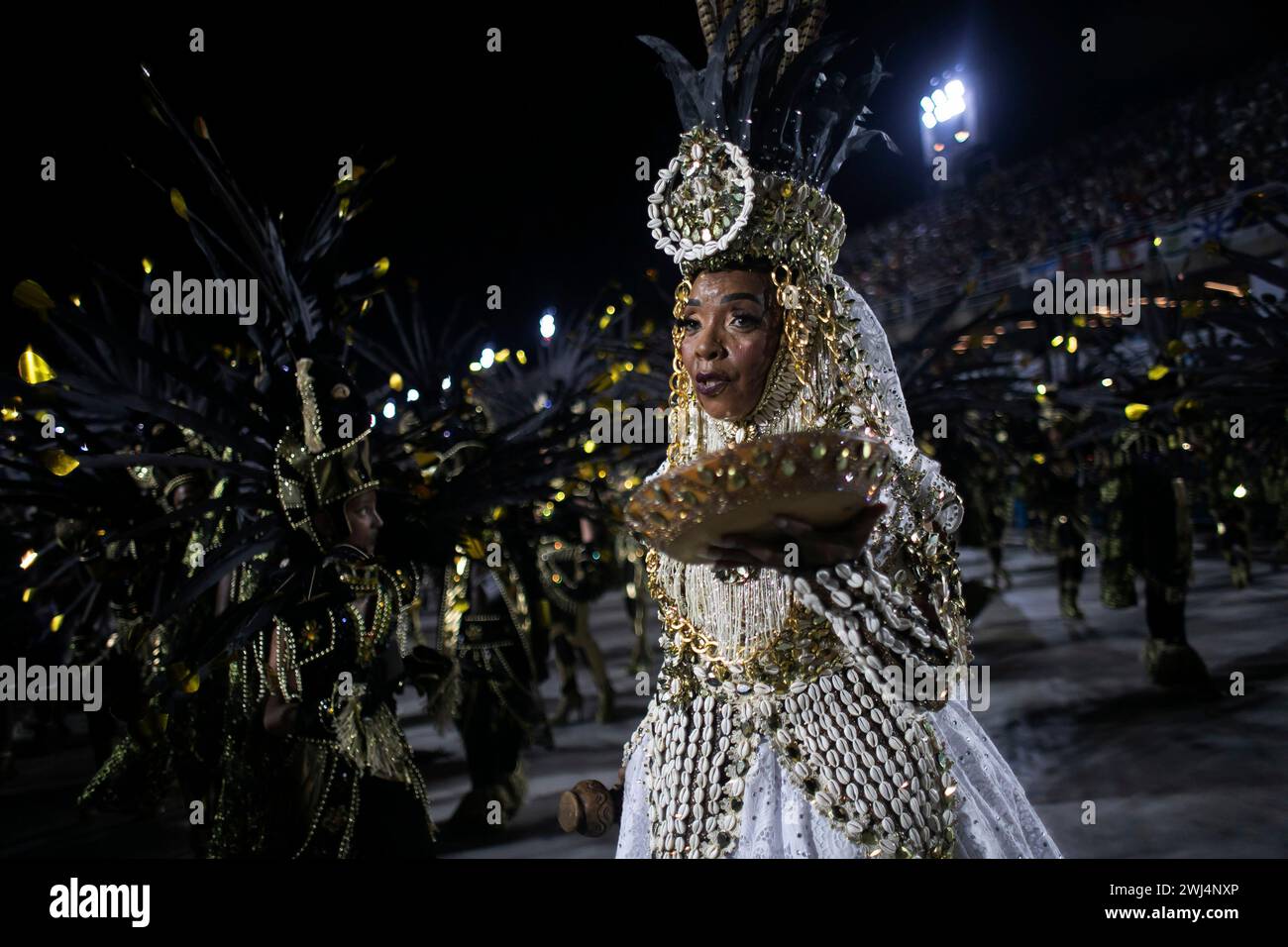 A performer from the Portela samba school parades during Carnival ...