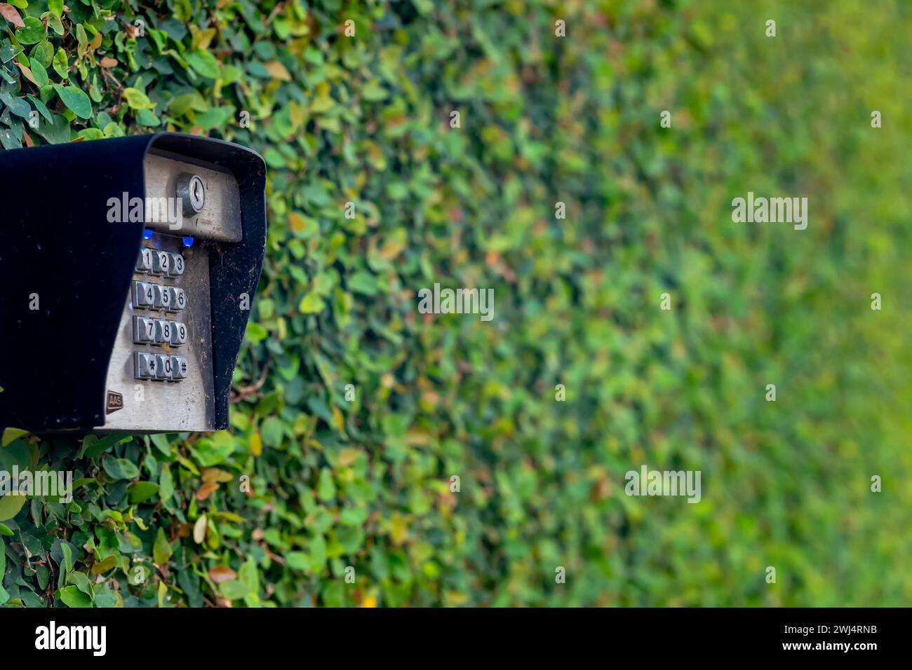 Electronic Lock With Buttons And Intercom On The Fence Gate, Safety ...