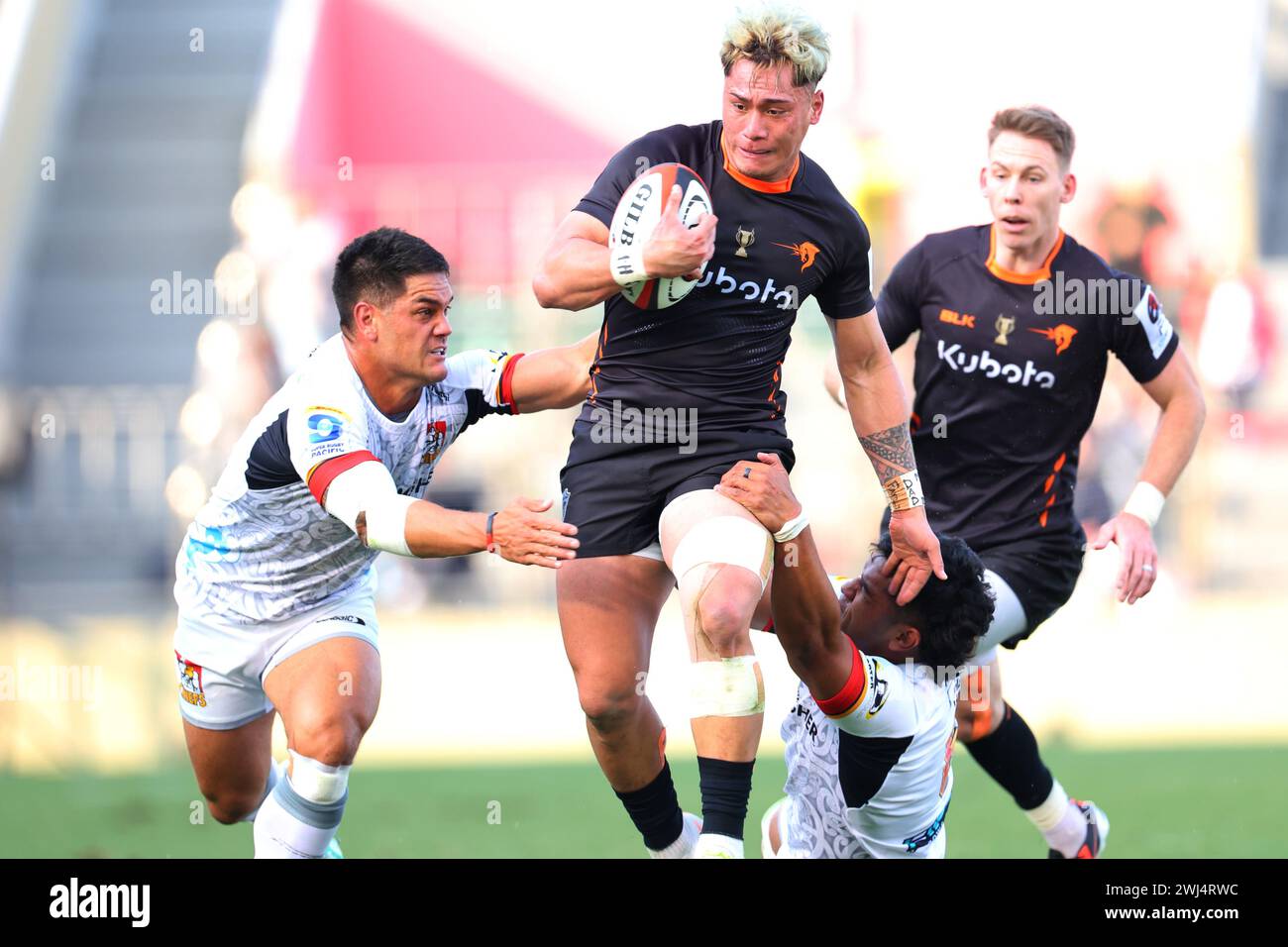 Tokyo, Japan. 10th Feb, 2024. (L-R) Quinn Tupaea (Chiefs), Halatoa ...