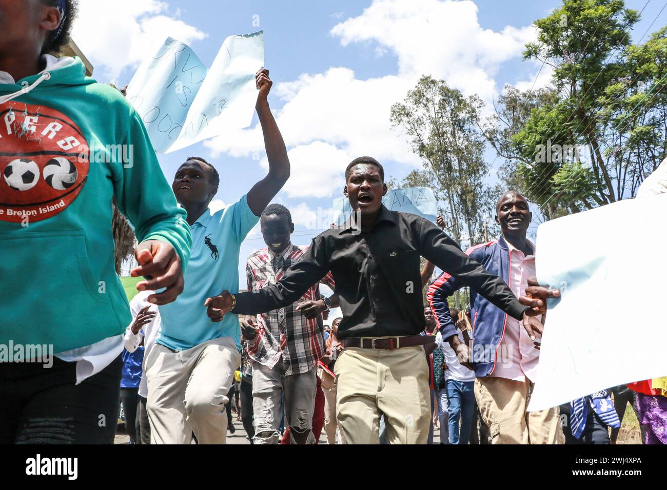 Nakuru, Kenya. 12th Feb, 2024. Members of the Turkana community march ...