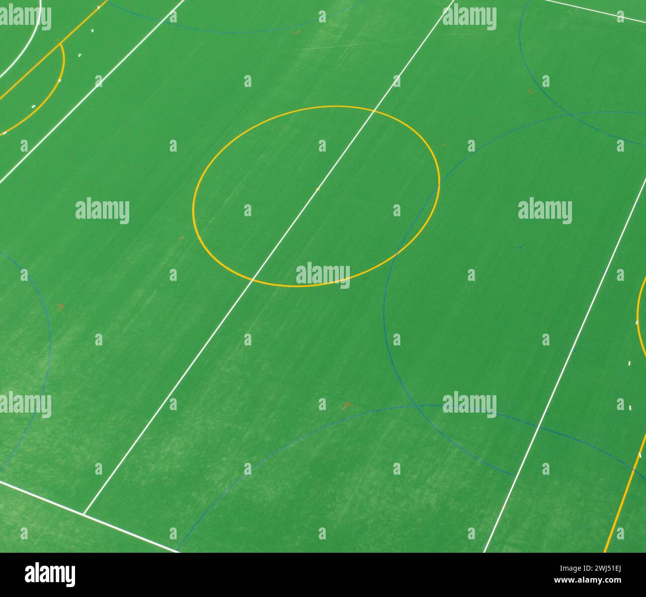 Artificial turf soccer and hockey field from an aerial perspective ...