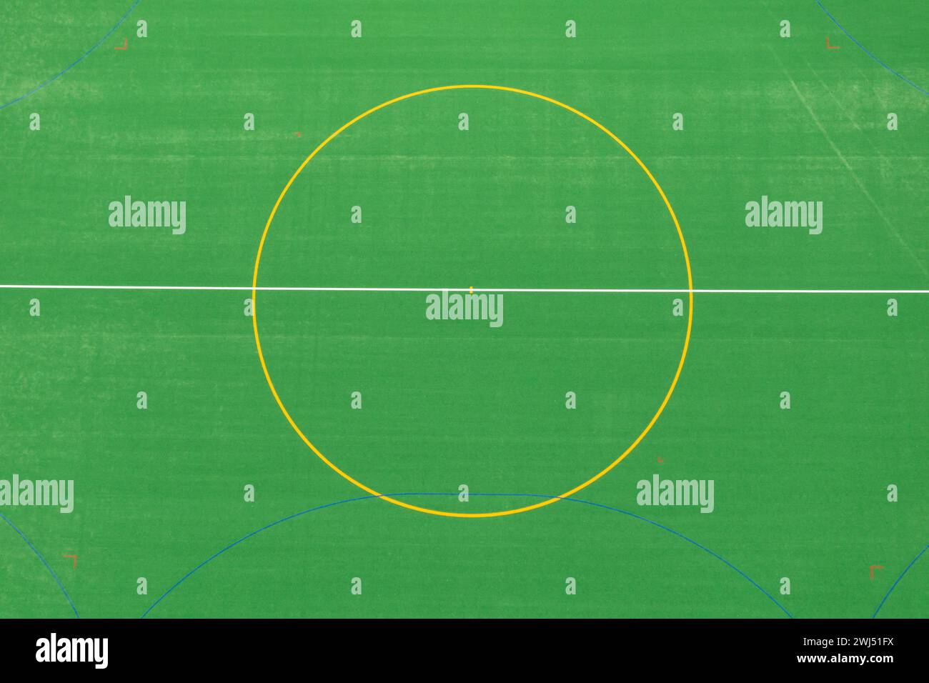 Artificial turf soccer and hockey field from an aerial perspective ...