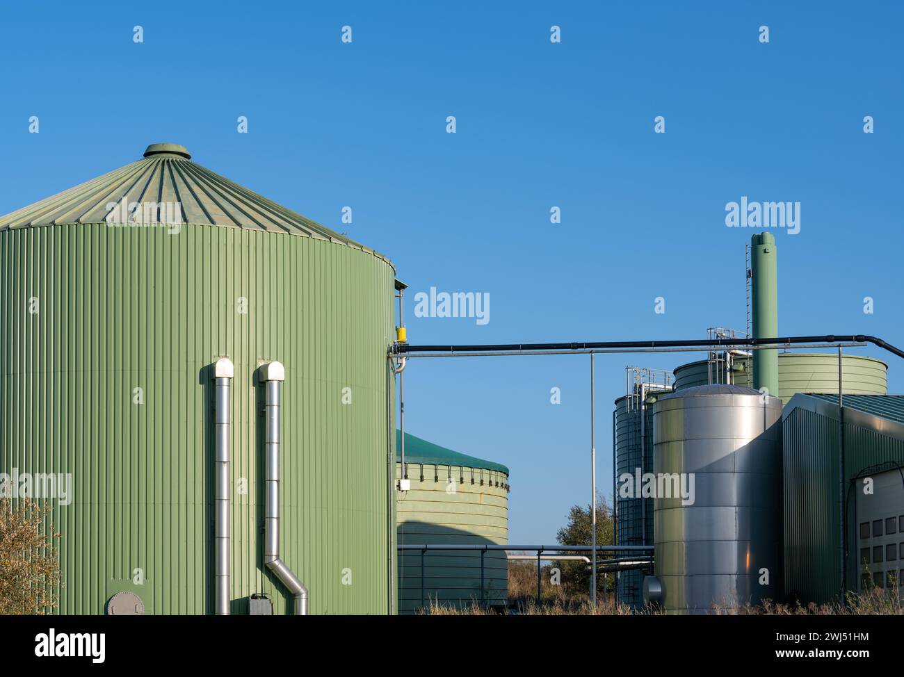 Biogas plant for power generation and energy generation Stock Photo - Alamy