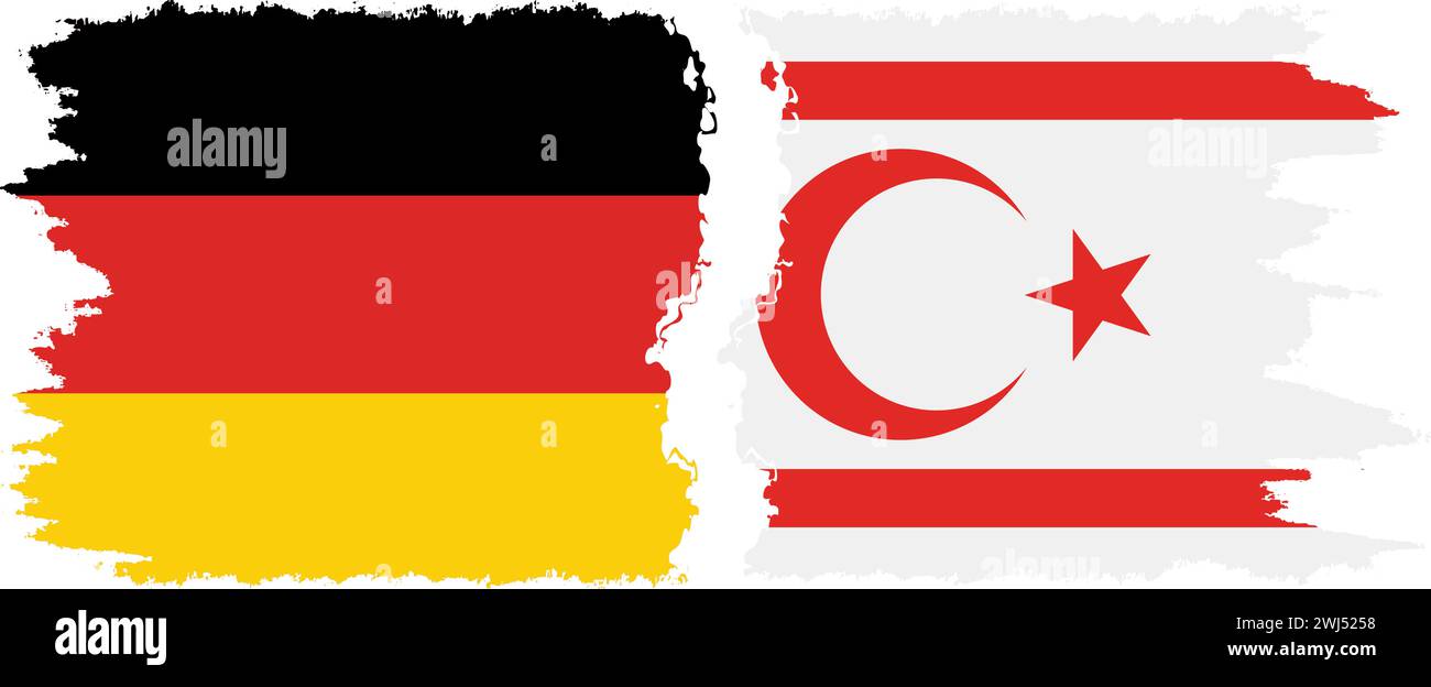 Turkish Republic of Northern Cyprus and Germany grunge flags connection ...