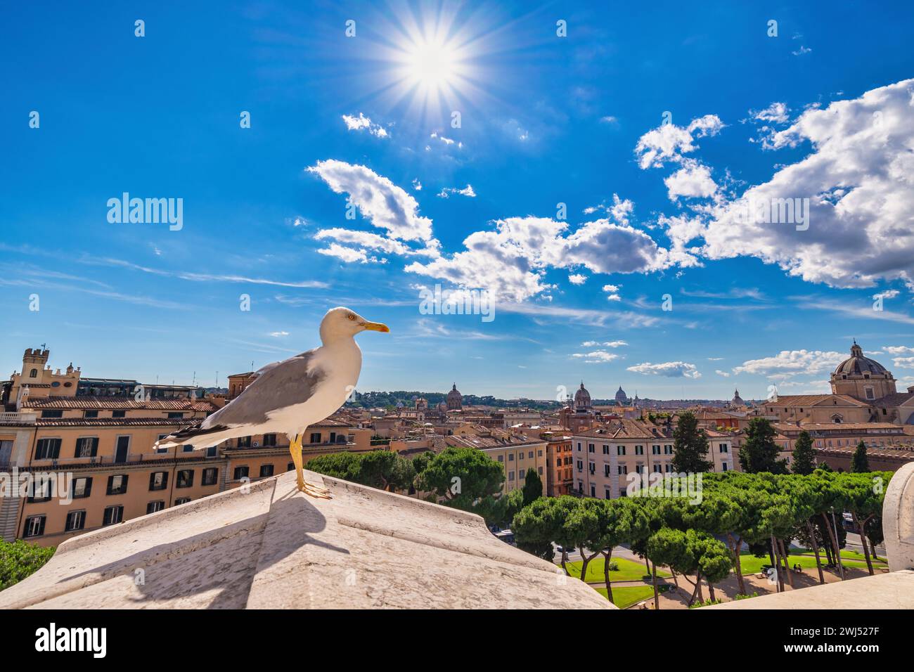 Rome Italy, high angle view city skyline at Rome city center with ...