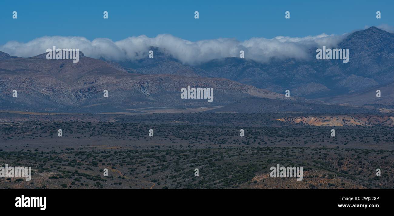 Semi desert landscape and mountains near Oudtshoorn South Africa Stock ...