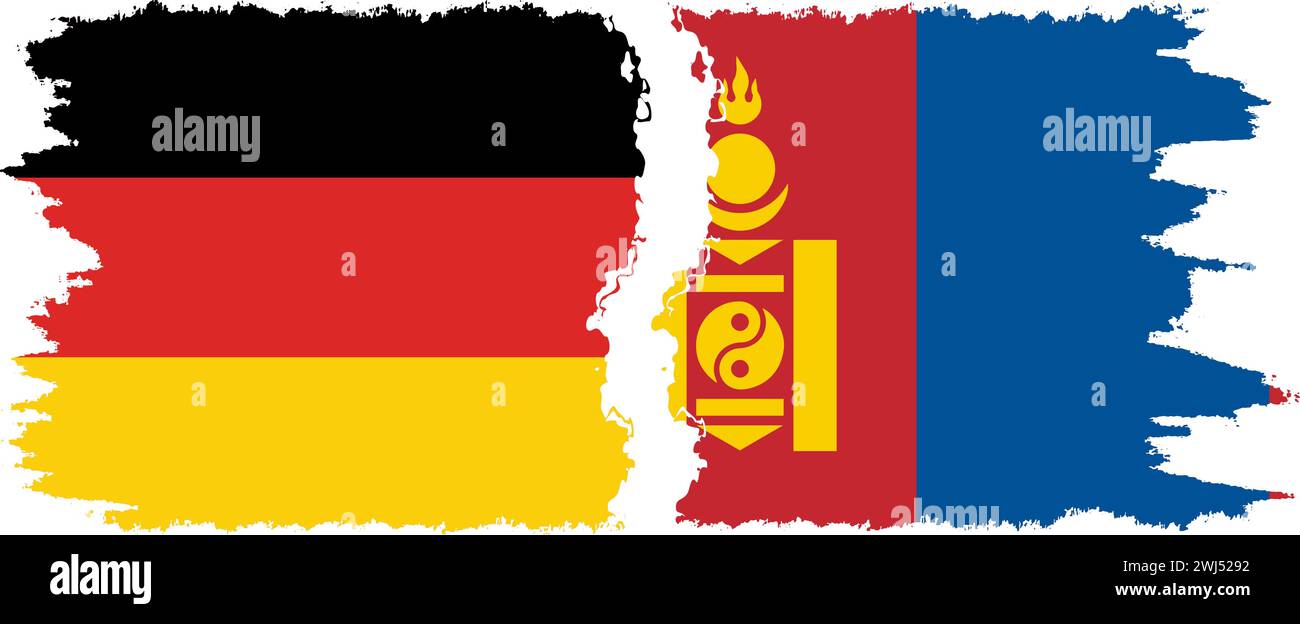 Mongolia and Germany grunge flags connection, vector Stock Vector Image ...