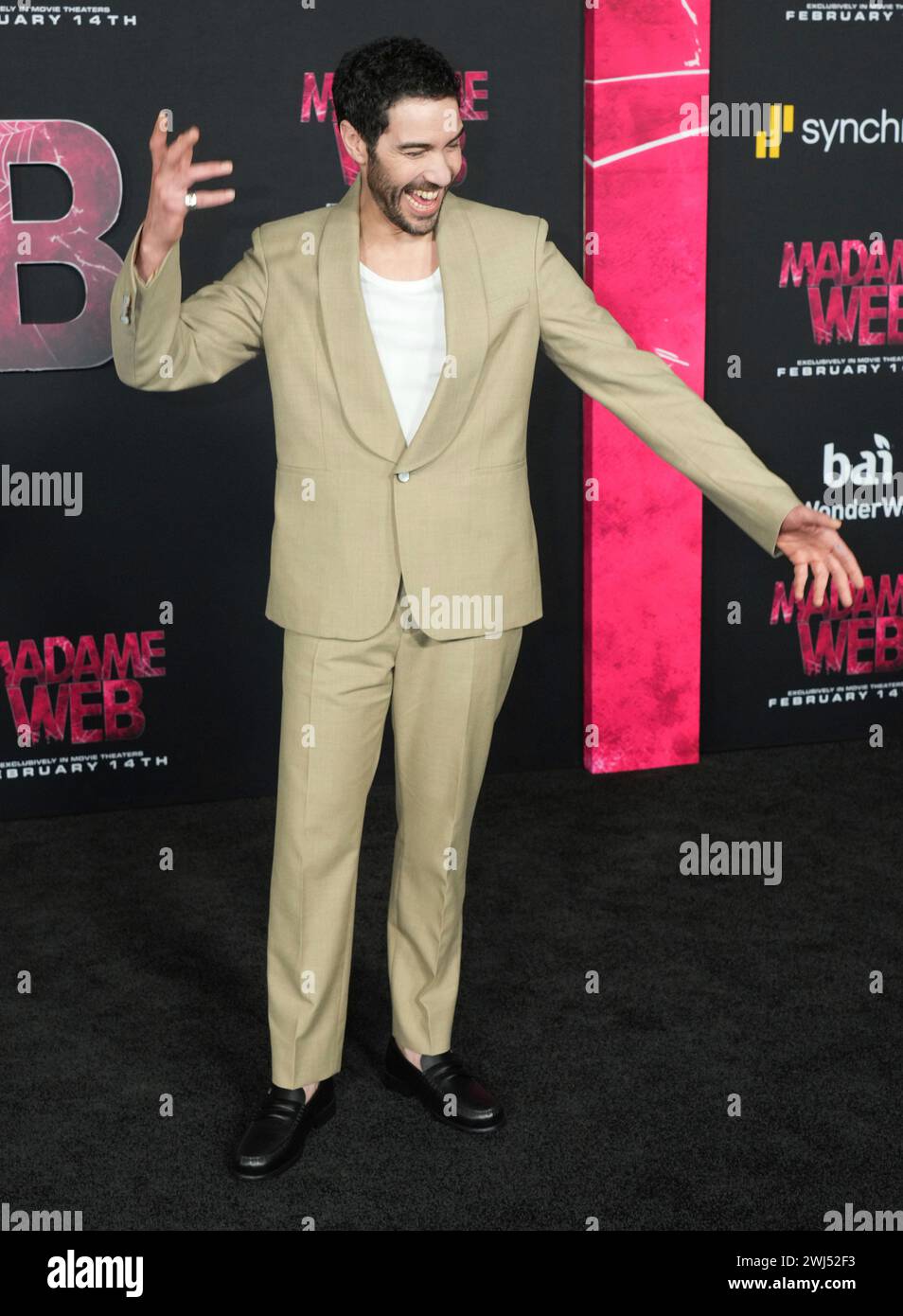 Tahar Rahim arrives at the premiere of "Madame Web," Monday, Feb. 12 ...