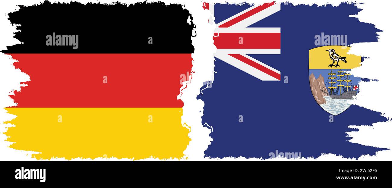 Saint Helena and Germany grunge flags connection, vector Stock Vector ...