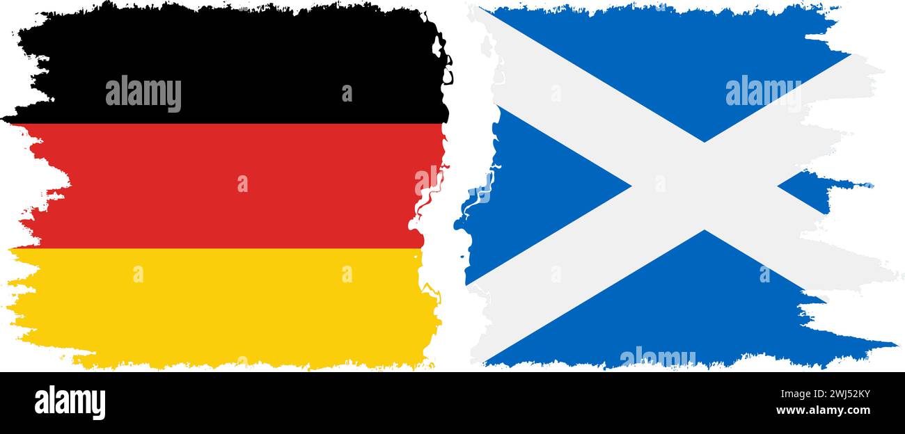 Scotland and Germany grunge flags connection, vector Stock Vector Image ...