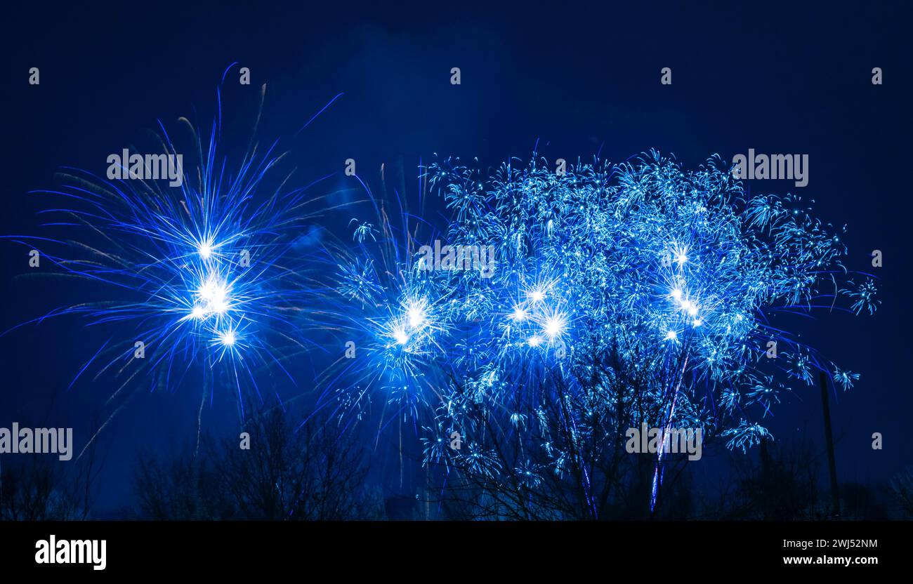 Long exposure abstract sparks from a New Year's Eve fireworks for ...