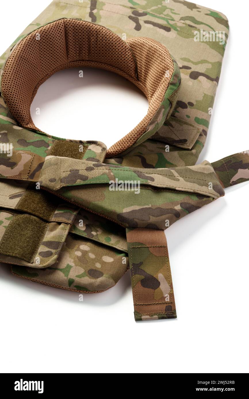Tactical neck protection module isolated on white Stock Photo - Alamy