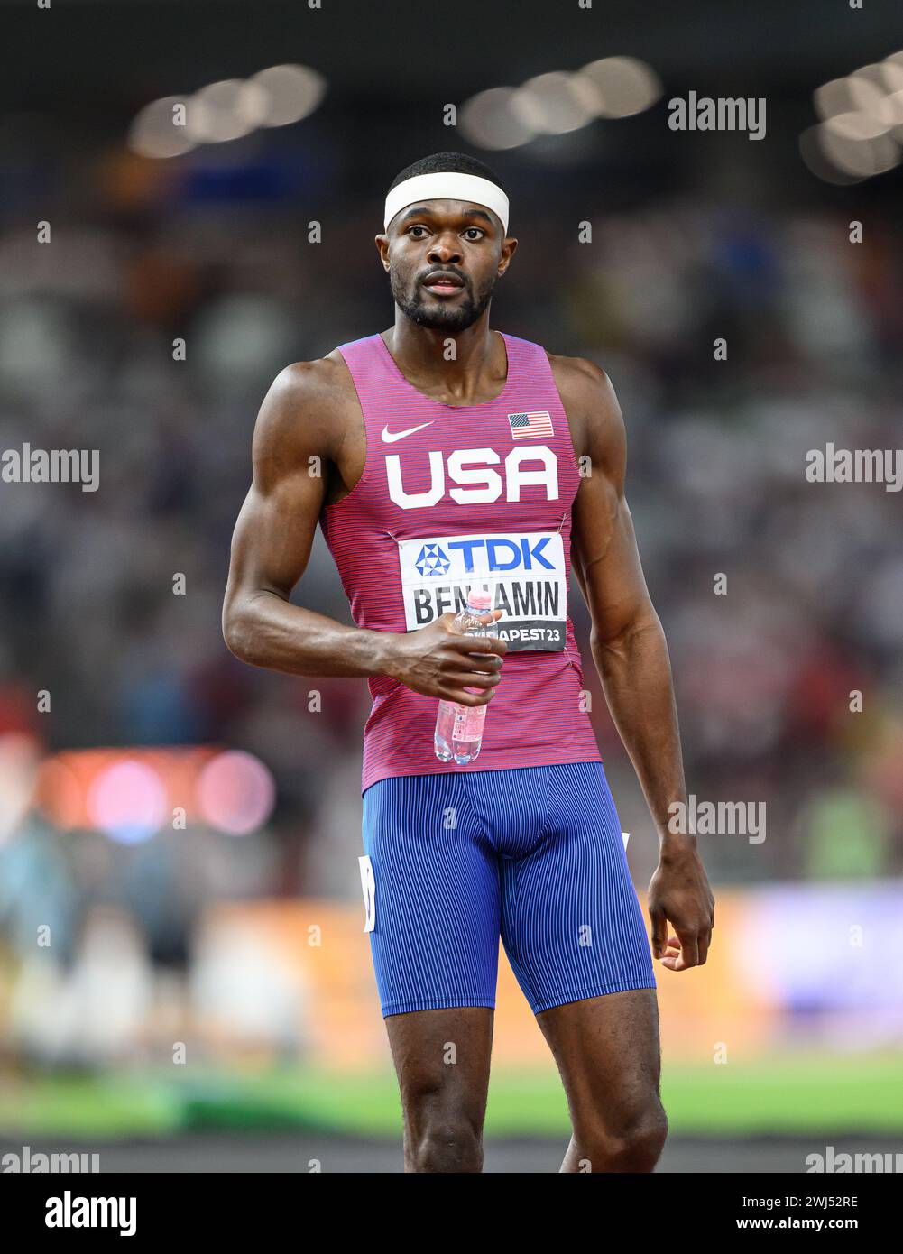 Rai BENJAMIN participating in the 400 meters hurdles at the World ...