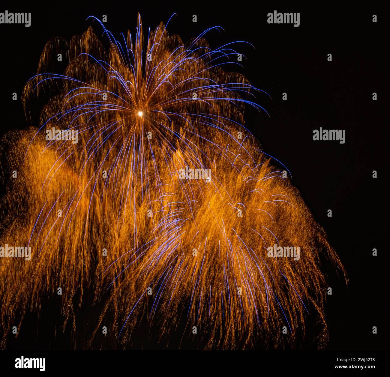 Long exposure abstract sparks from a New Year's Eve fireworks for ...