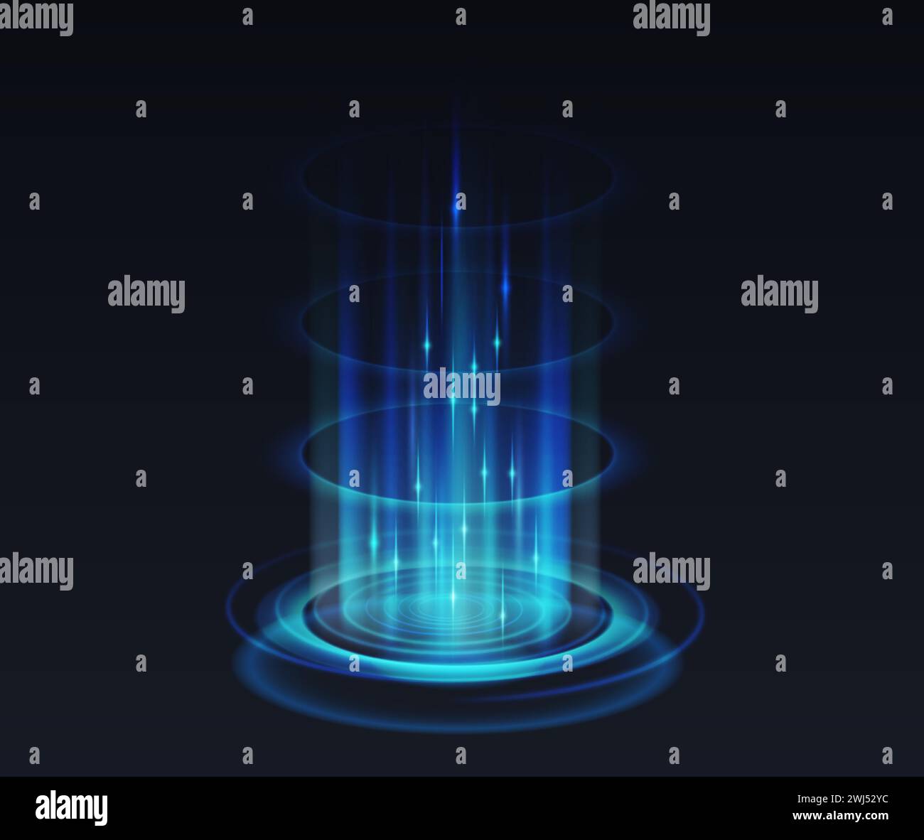 Opening of teleport podium realistic vector illustration. Magical aura ...