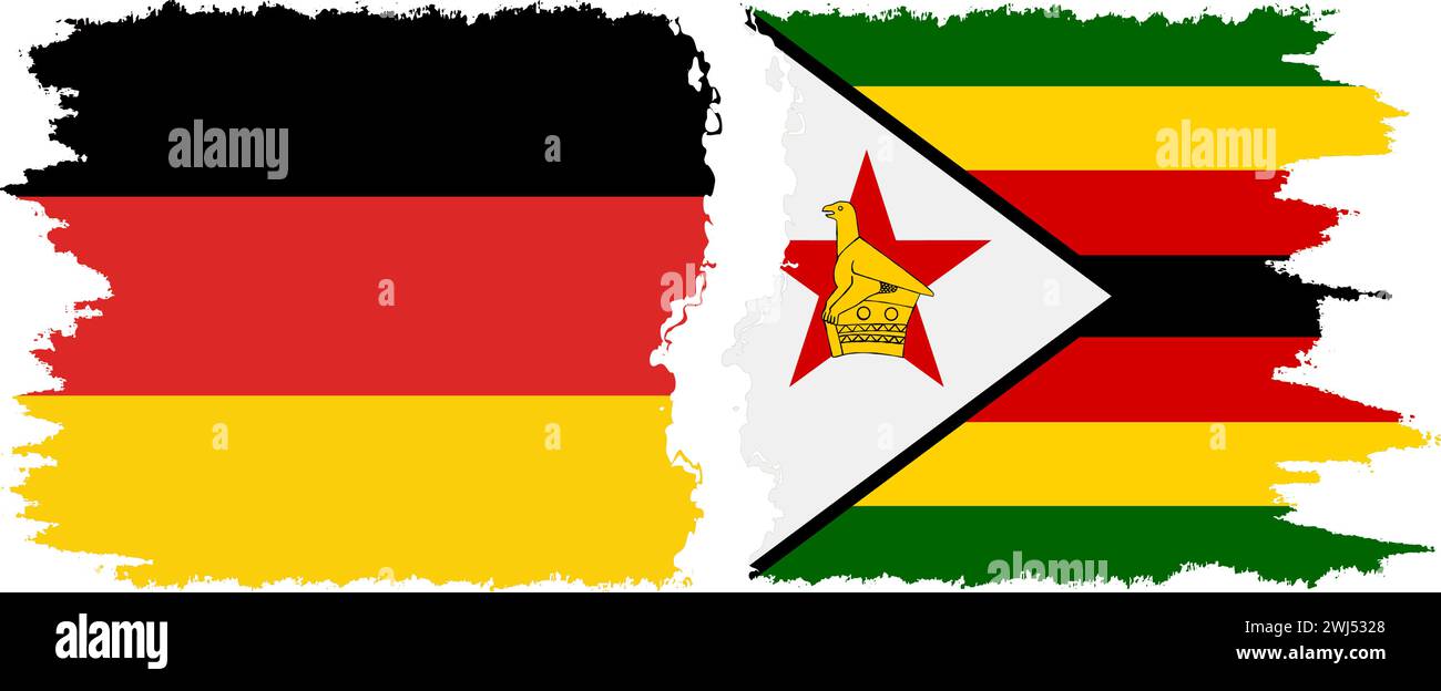 Zimbabwe and Germany grunge flags connection, vector Stock Vector Image ...