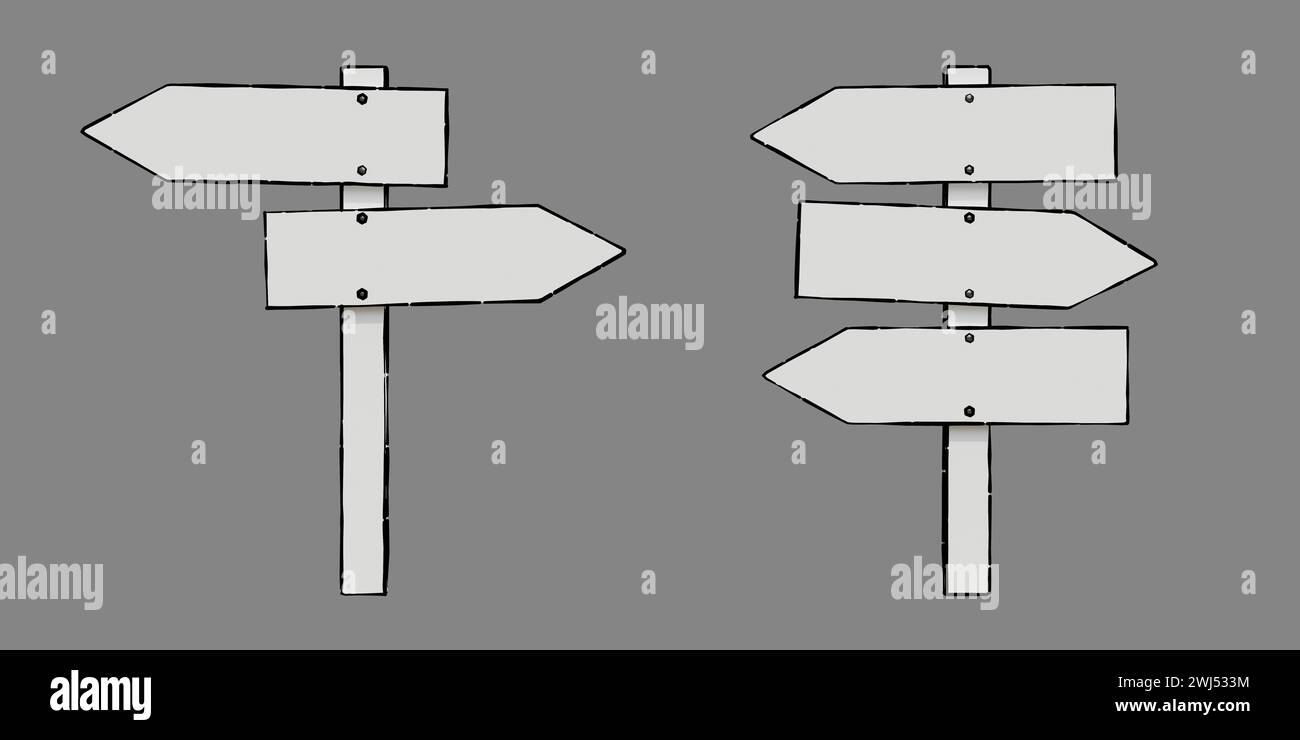 Directional road sign mockup.3d rendering Stock Photo - Alamy