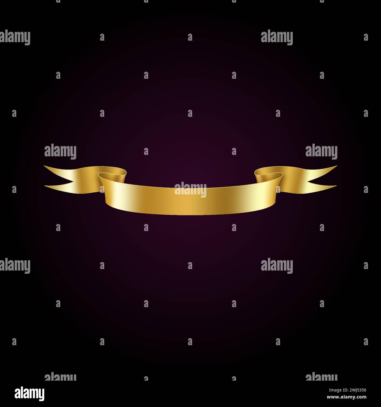 Shiny golden ribbon realistic vector illustration. Prestigious award ...