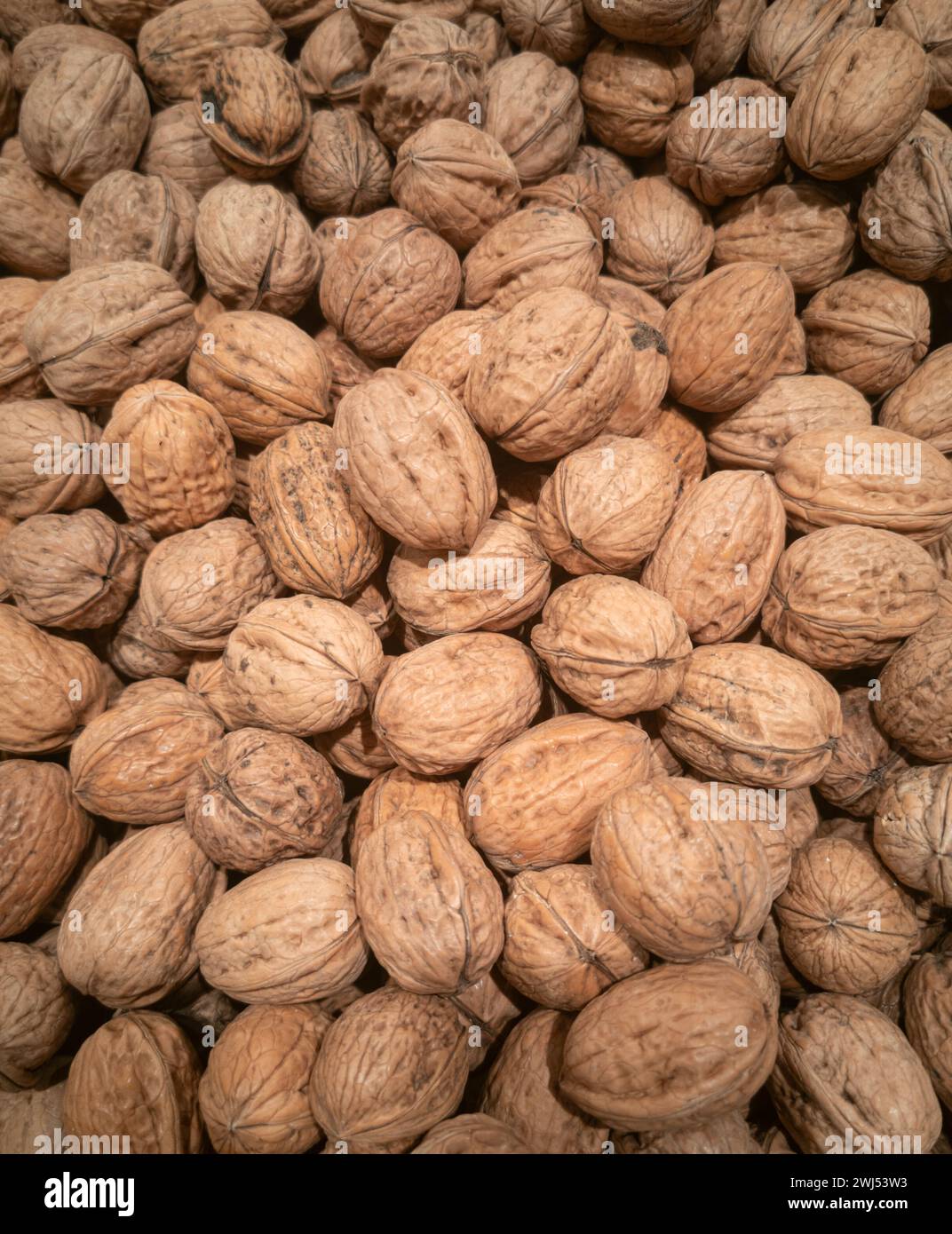 Walnuts on the market stall in winter Stock Photo - Alamy